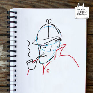 How to Draw a Sherlock Holmes Easy Doodle in 10 steps (with worksheet ...
