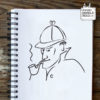 How to Draw a Sherlock Holmes Easy Doodle in 10 steps (with worksheet ...